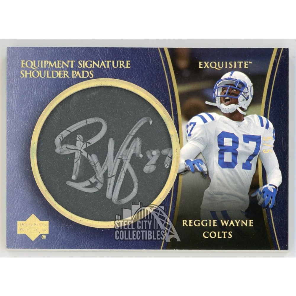 Reggie Wayne 2005 Upper Deck Exquisite Autograph Shoulder Pad Card 5/5 ...