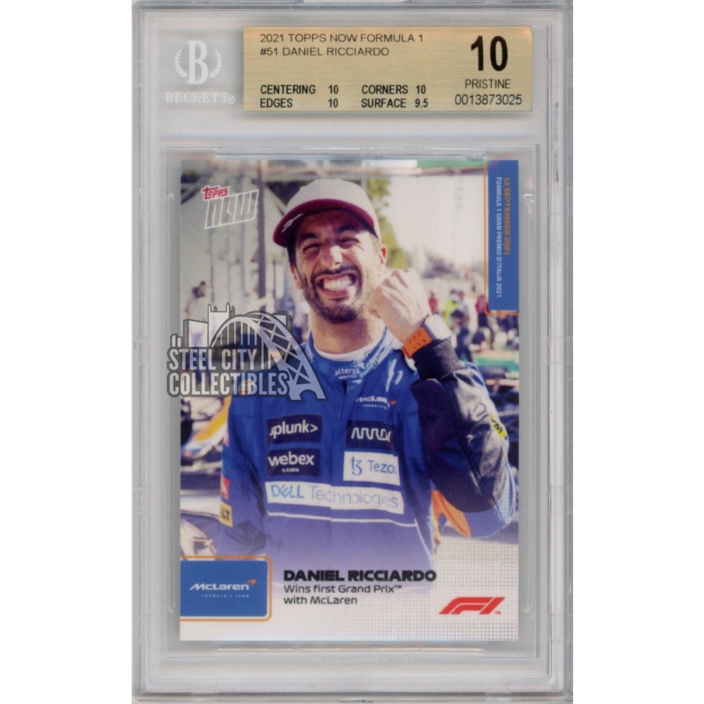 Daniel Ricciardo 2021 Topps Now Card #51 BGS 10 Pristine | Steel City ...