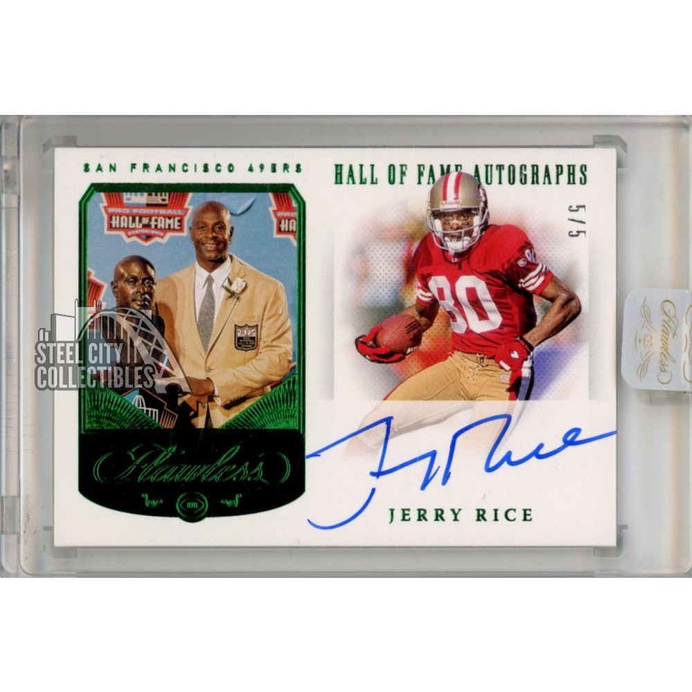 Jerry Rice 2021 Panini Flawless Emerald Hall Of Fame Autograph Card # ...