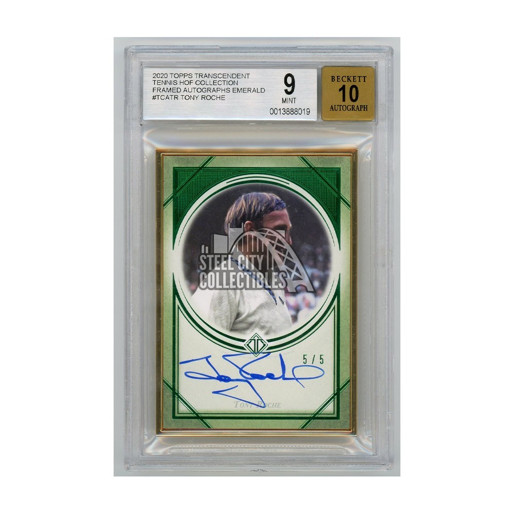 Tony Roche 2020 Topps Transcendent Tennis Emerald Autograph Card /5 BGS ...