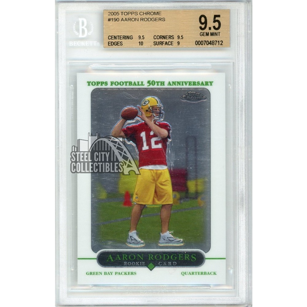 Aaron Rodgers 2005 Topps Chrome Rookie Card #190 BGS 9.5 Gem Mint ...