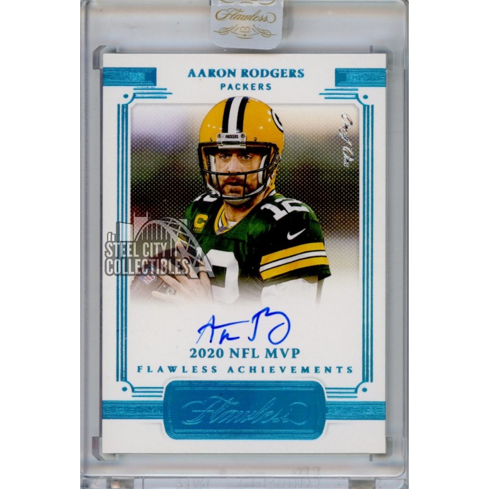 Aaron Rodgers 2021 Panini Flawless MVP Achievements Platinum Autograph ...