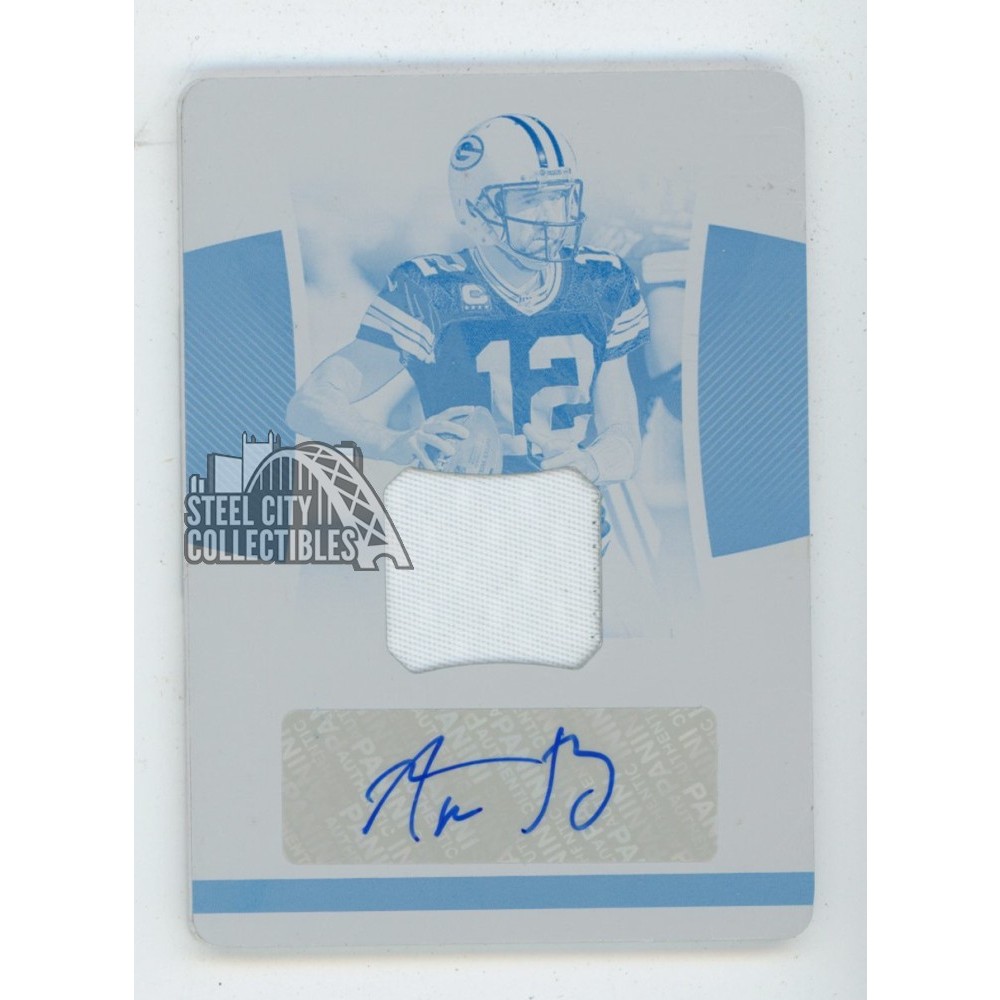 Aaron Rodgers 2019 Panini National Treasures Autograph Patch Plate Card ...