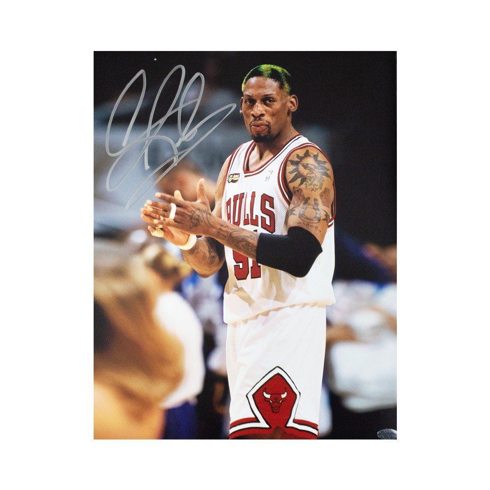Dennis Rodman Autographed Chicago Bulls 11x14 Photo - Leaf COA (B ...