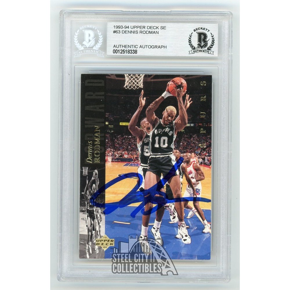 Dennis Rodman 1993-94 Upper Deck SE Autographed Card #63 - BAS | Steel ...