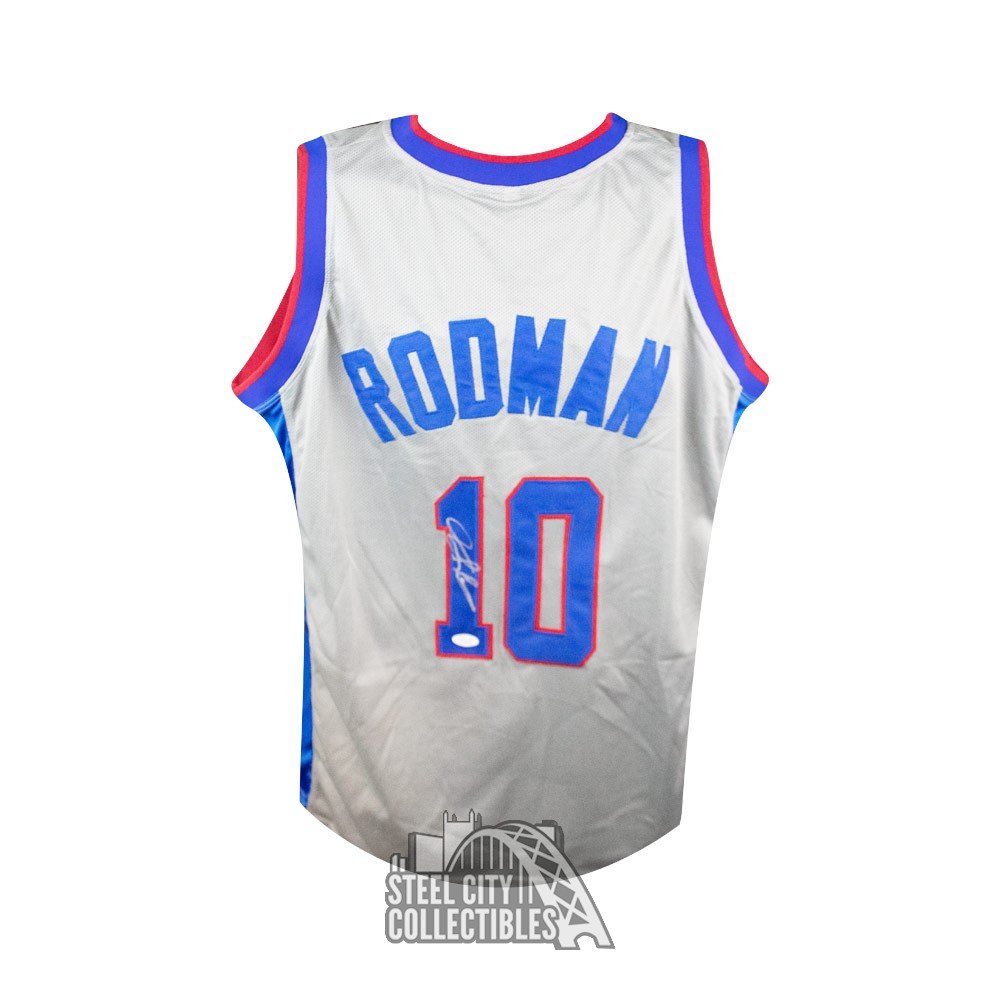 Dennis Rodman Autographed Detroit Custom Gray Basketball Jersey - JSA ...