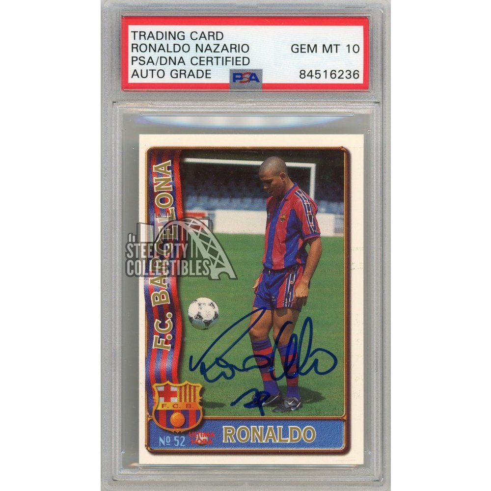 Ronaldo Nazario 1996-97 Mundicromo Autograph Rookie Card - PSA/DNA 10 ...