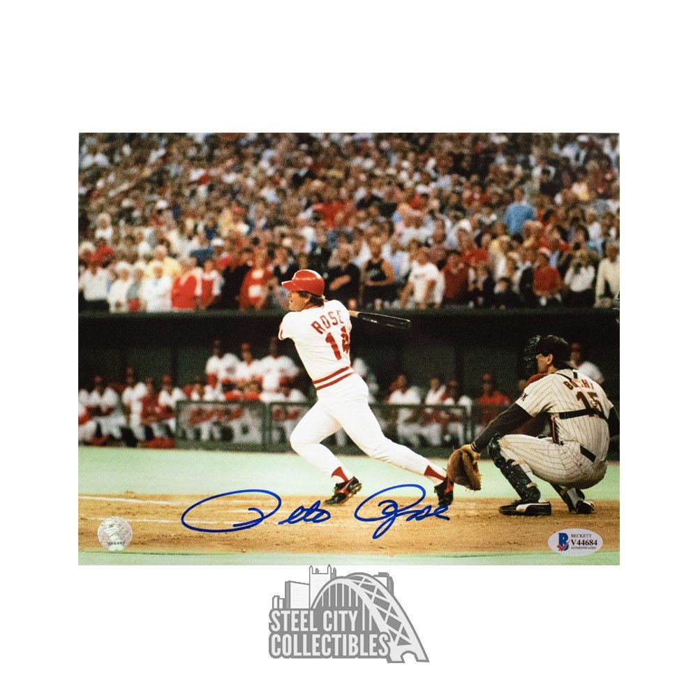 Pete Rose Autographed Cincinnati Reds 8x10 Photo - BAS COA (Horizontal ...