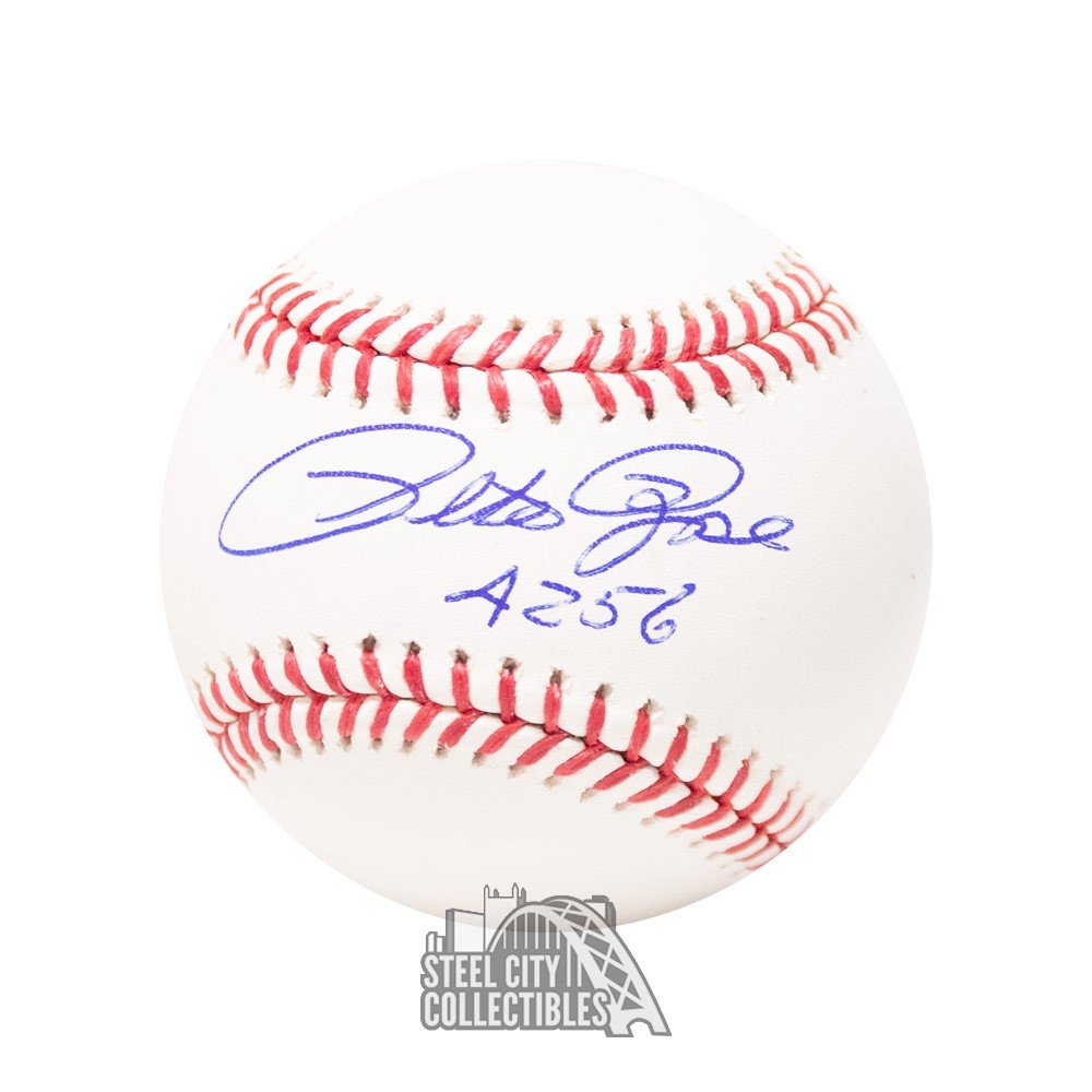 Pete Rose 4256 Autographed Official MLB Baseball - BAS COA | Steel City ...