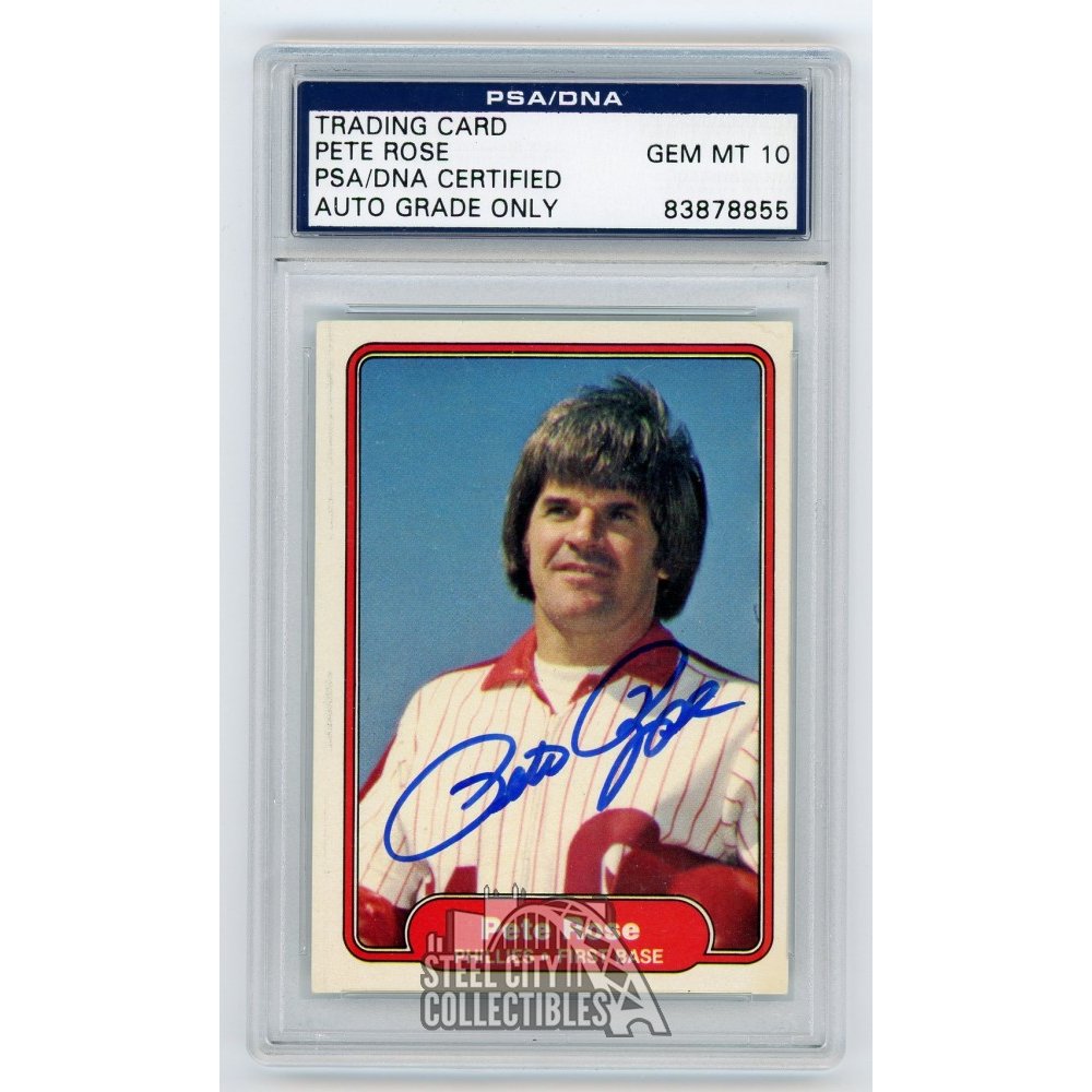 Pete Rose 1982 Fleer Autographed Card #256 - PSA/DNA Gem MT 10 | Steel ...