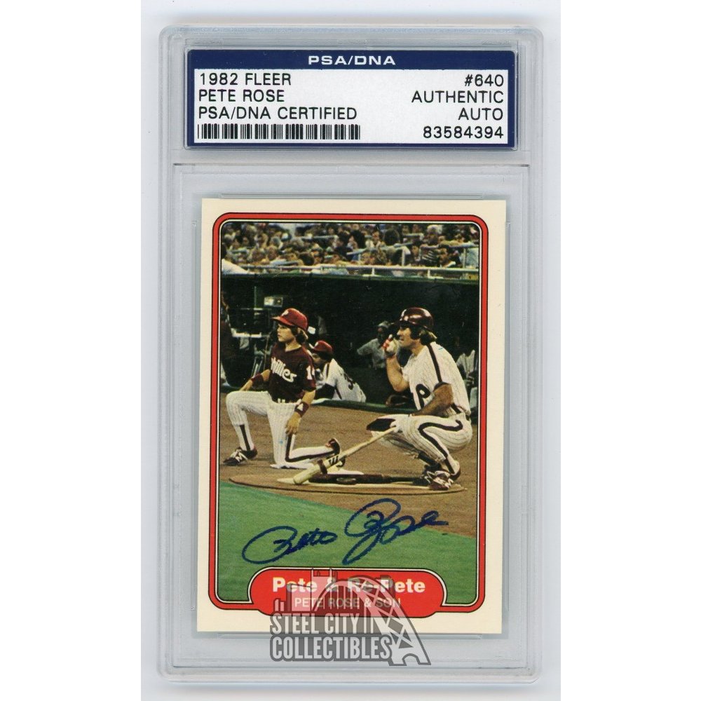Pete Rose 1982 Fleer Autographed Card #640 - PSA/DNA | Steel City ...