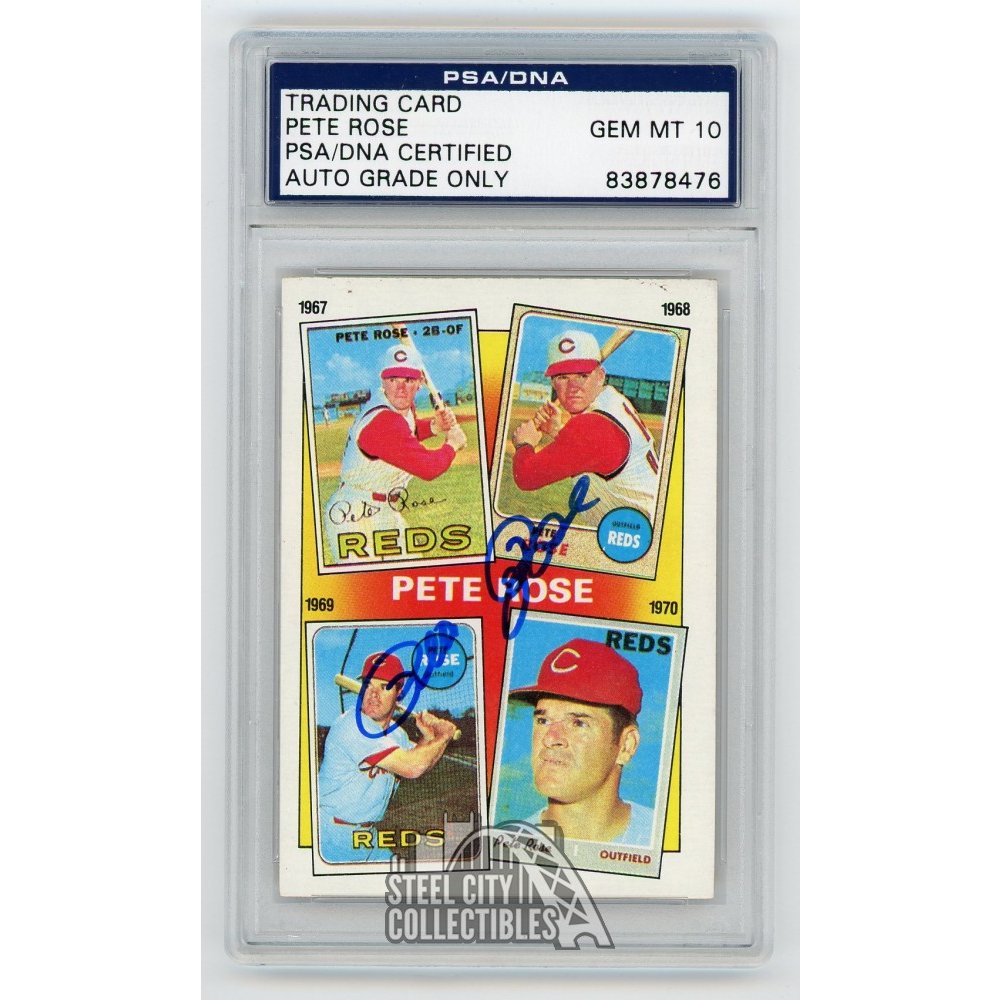 Pete Rose 1986 Topps Autographed Card #3 - PSA/DNA Gem MT 10f | Steel ...