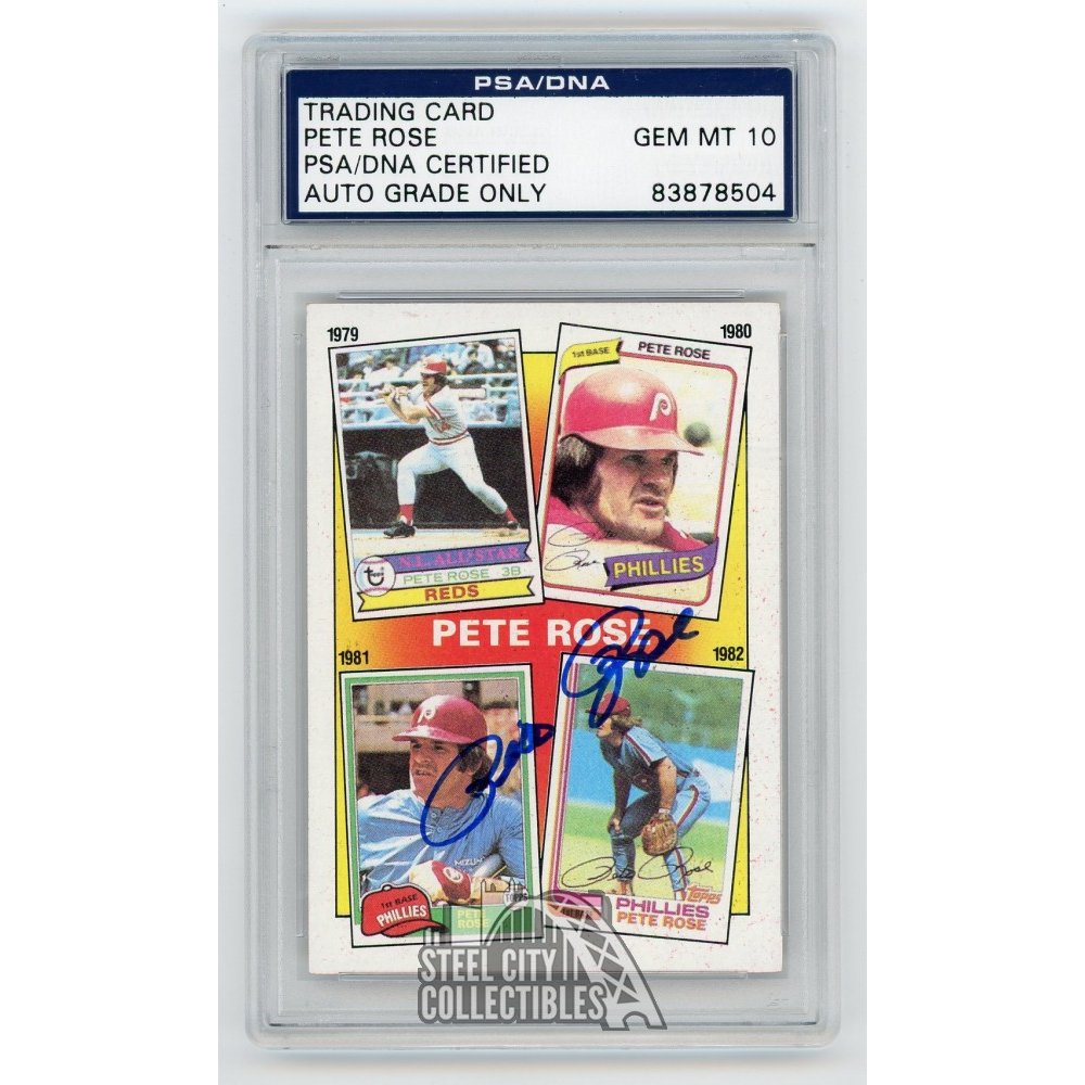 Pete Rose 1986 Topps Autographed Card #6 - PSA/DNA Gem MT 10 | Steel ...