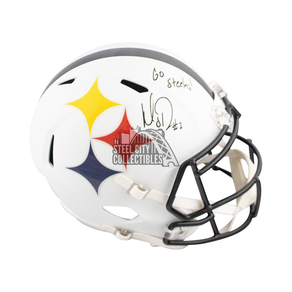 Mason Rudolph Go Steelers Autographed Steelers AMP Full-Size Football ...