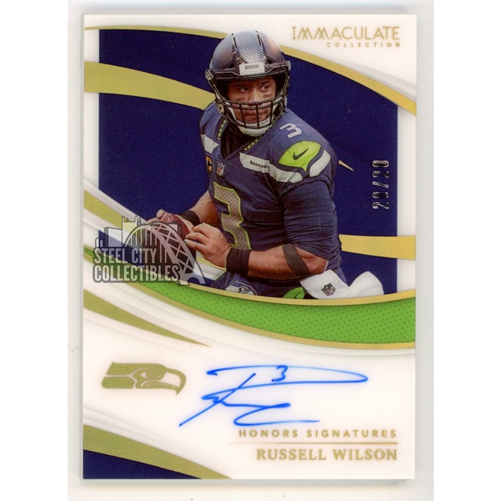 Russell Wilson 2021 Panini Immaculate Honors Signatures Autograph Card ...