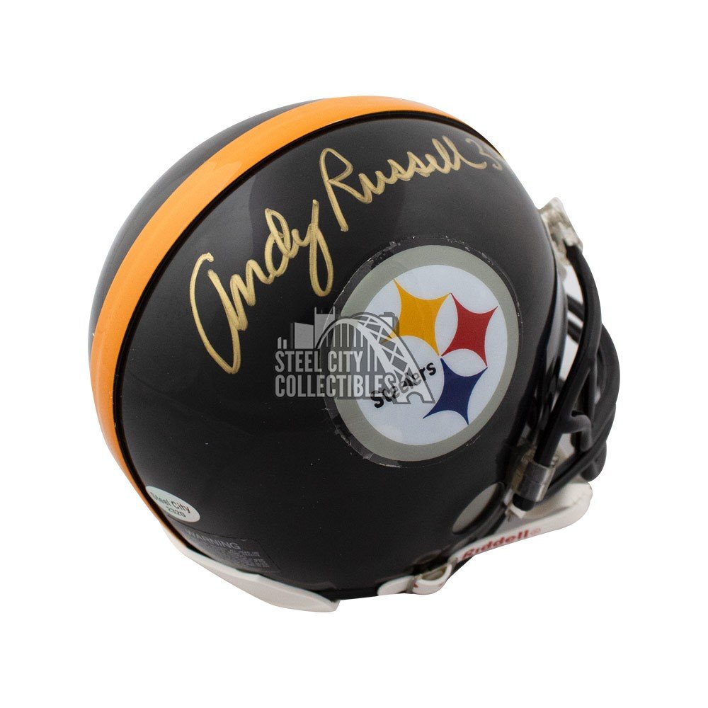 Andy Russell Autographed Pittsburgh Steelers Mini Football Helmet - SCC ...