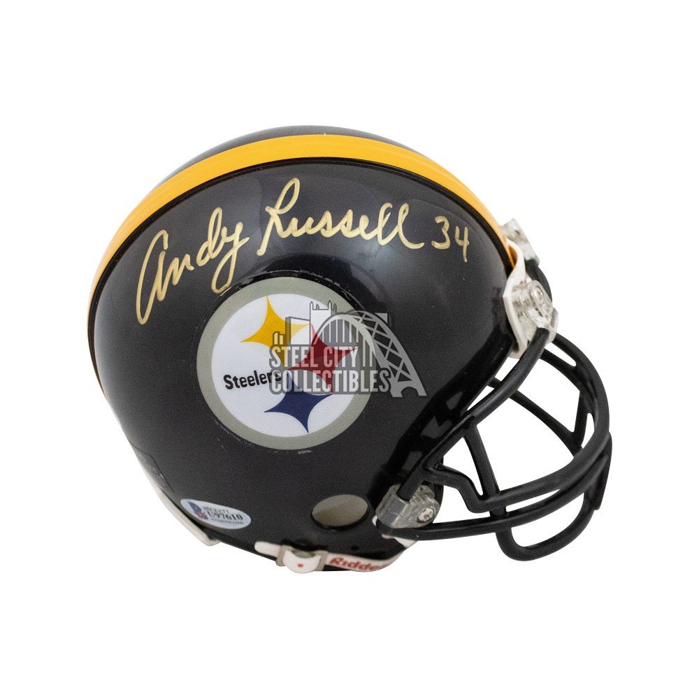 Andy Russell Autographed Pittsburgh Steelers Mini Football Helmet - BAS ...