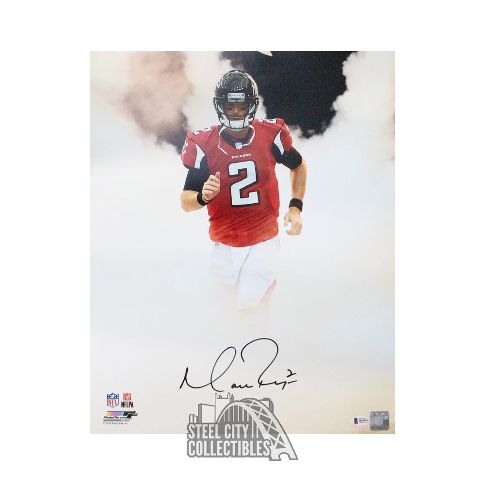 Matt Ryan Autographed Atlanta Falcons White Smoke 16x20 Photo - BAS COA ...