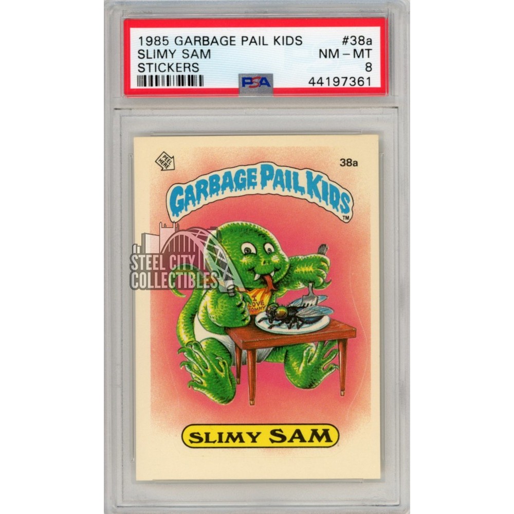 Slimy Sam 1985 Garbage Pail Kids Sticker Card #38a PSA 8 | Steel City ...