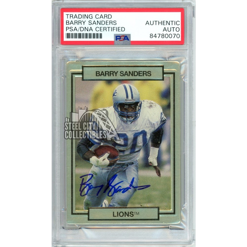 Barry Sanders 1990 Action Packed Autograph Card #78 PSA/DNA | Steel ...