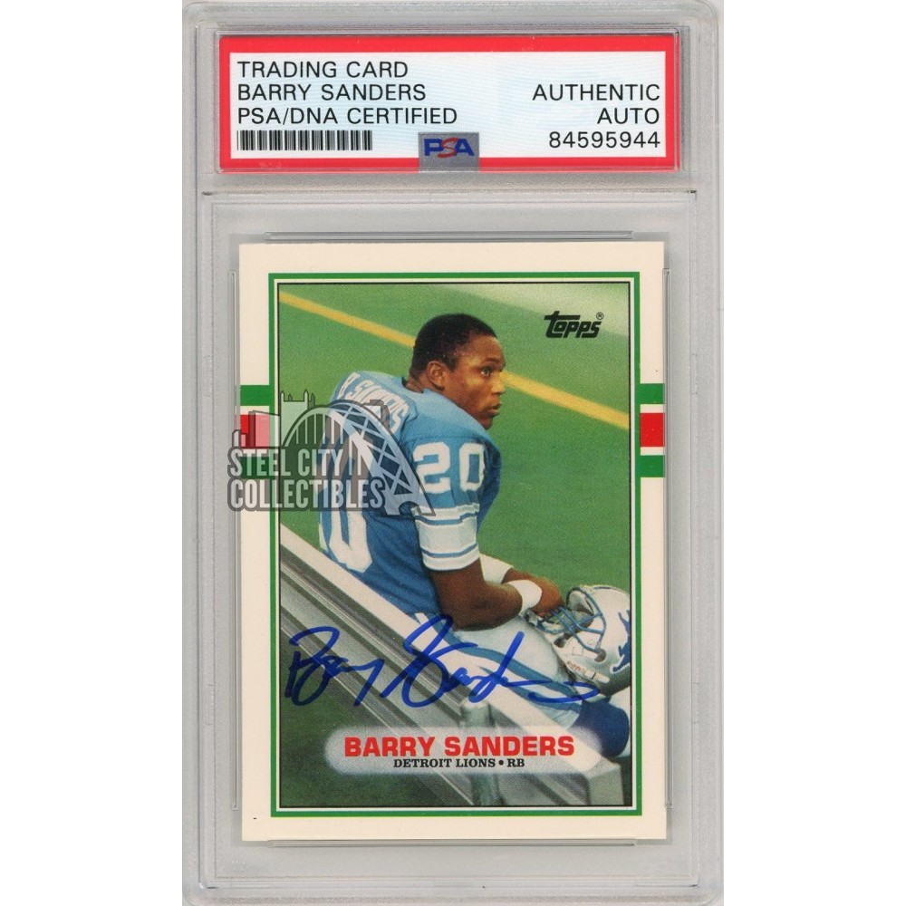 Barry Sanders 1989 Topps Traded Football Autograph Card #83T PSA/DNA ...