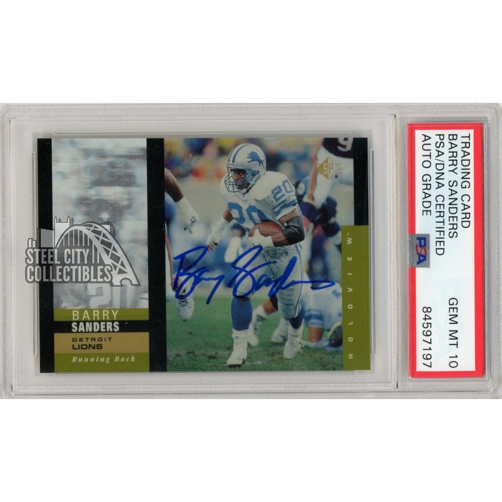 Barry Sanders 1995 Upper Deck SP Football Autograph Card #35 PSA/DNA 10 ...