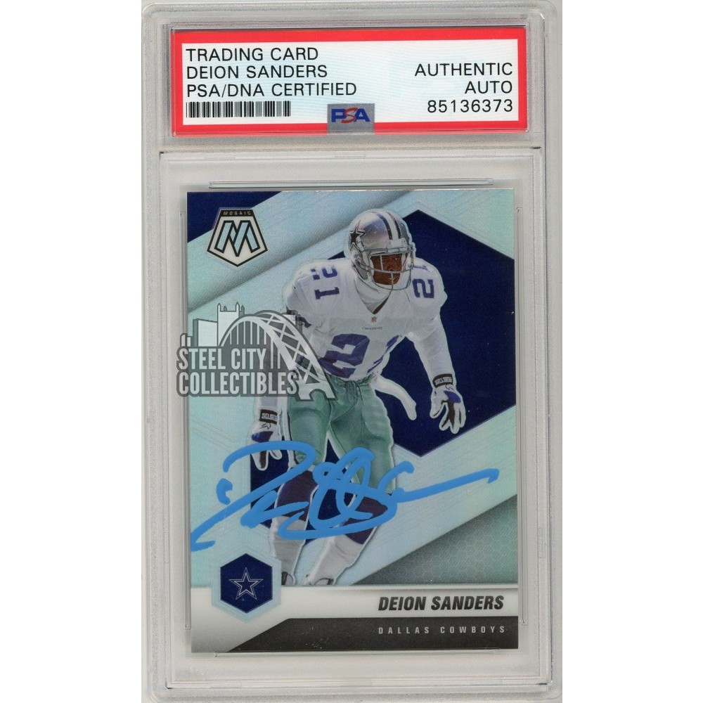 Deion Sanders 2021 Panini Mosaic Silver Autograph Card #63 PSA/DNA ...