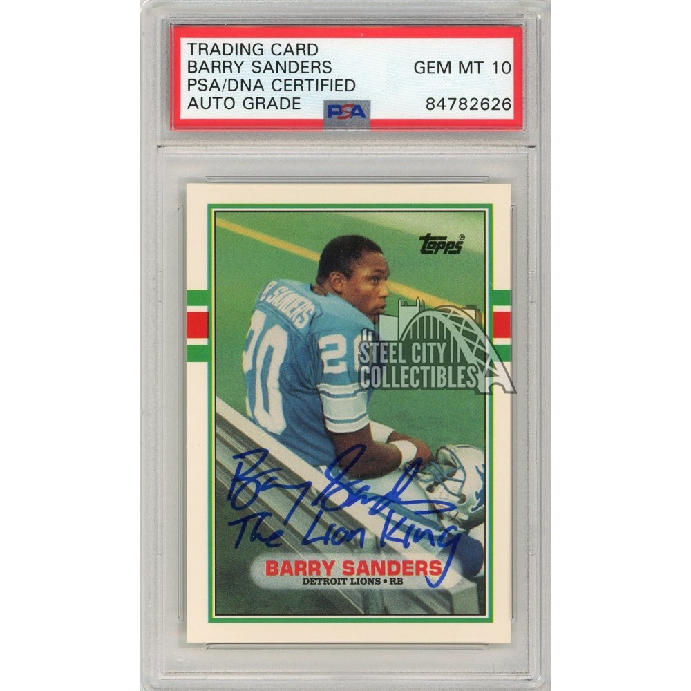Barry Sanders 1989 Topps Traded Autograph "The Lion King" RC Card #83T ...