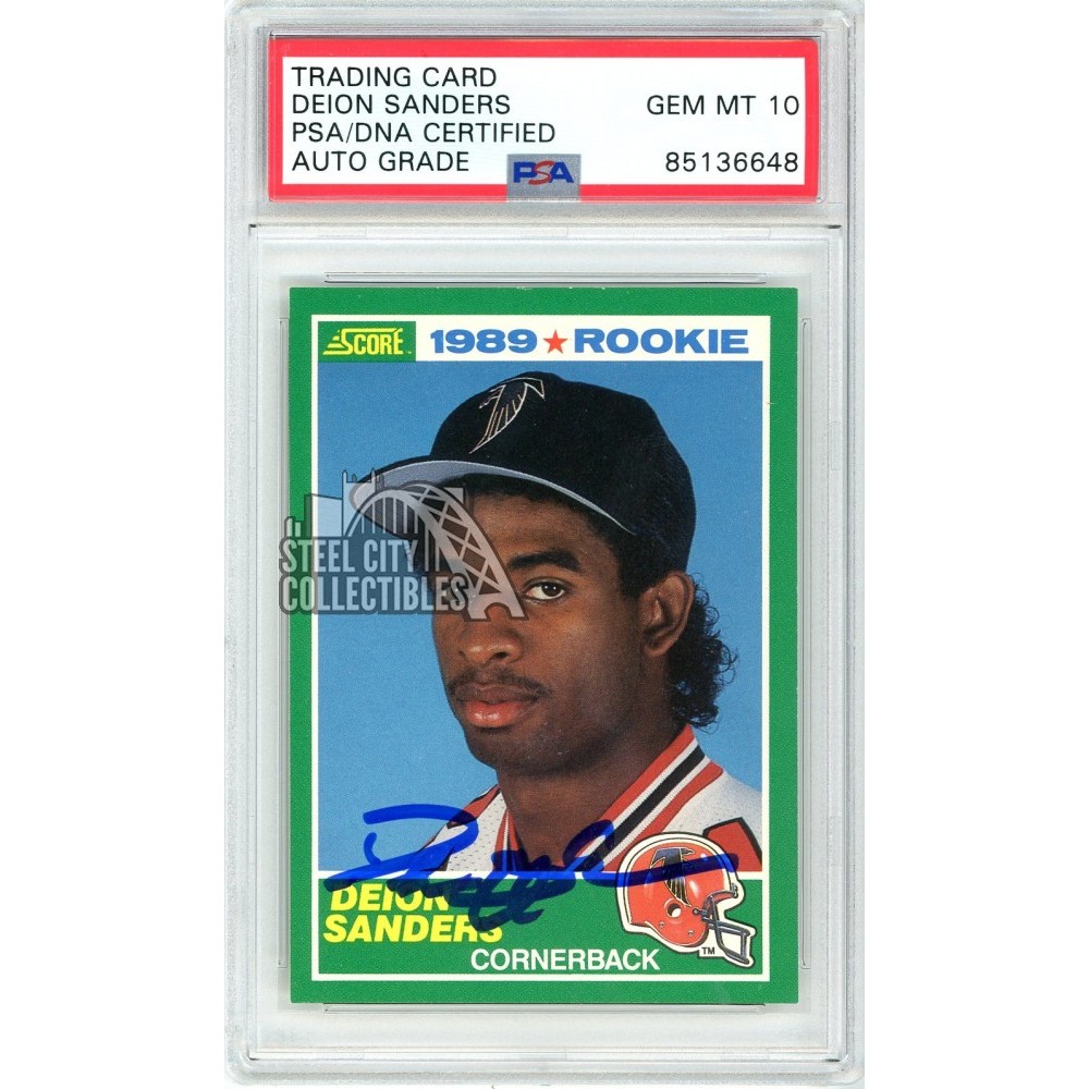 Deion Sanders 1989 Score Football Autograph Rookie Card #246 PSA/DNA 10 ...