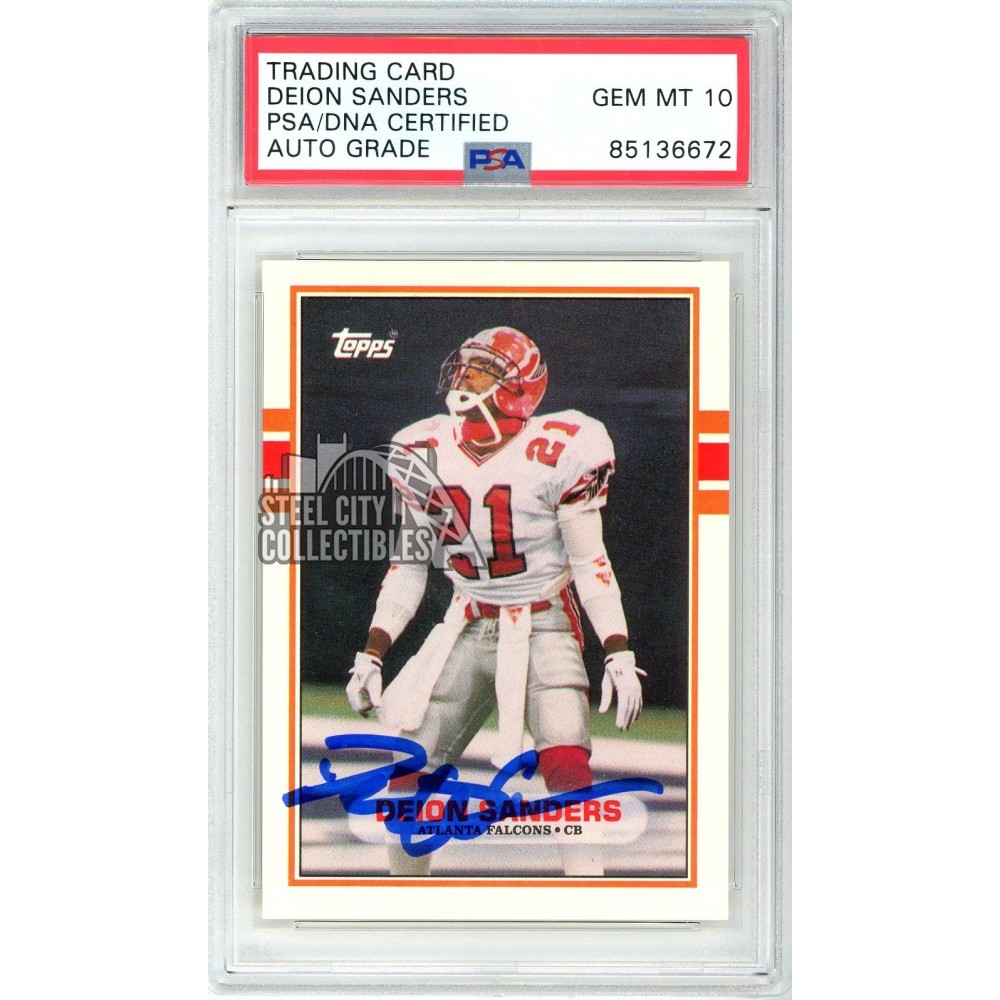 Deion Sanders 1989 Topps Traded Football Autograph Card #30T PSA/DNA 10 ...