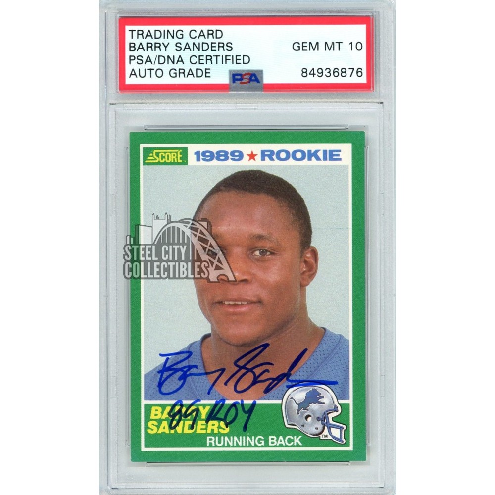 Barry Sanders 1989 Score Football Autograph "89 ROY" Rookie Card #257 ...