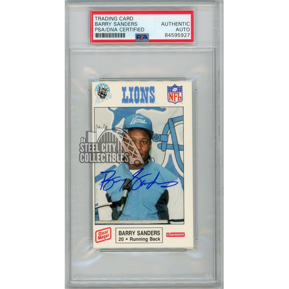Barry Sanders 1989 Oscar Mayer Autograph Rookie Card PSA/DNA | Steel ...