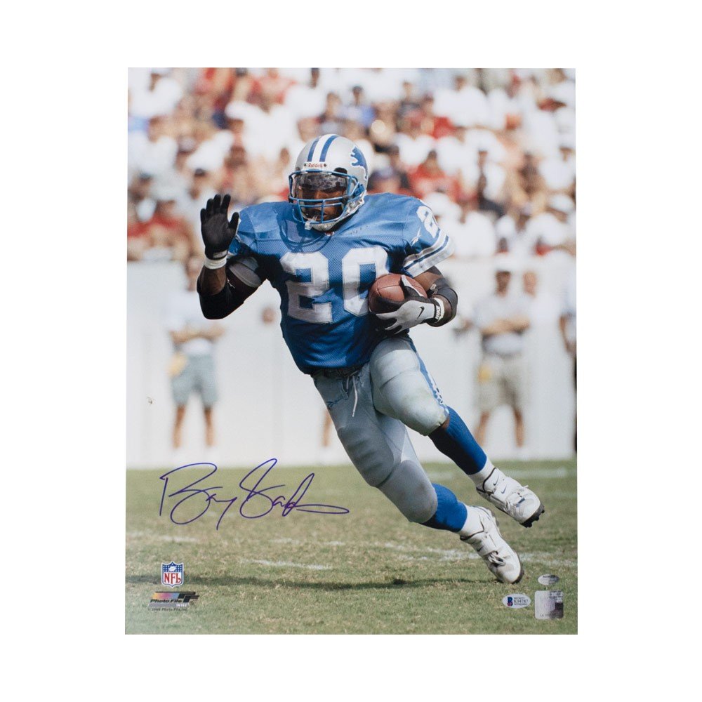 Barry Sanders Autographed Detroit Lions 16x20 Photo - BAS COA | Steel ...