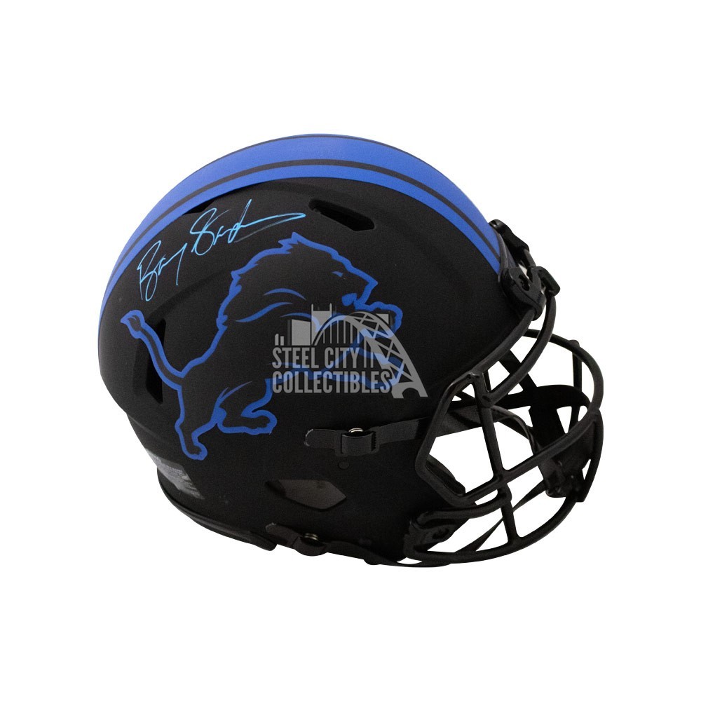 Barry Sanders Autographed Lions Eclipse Authentic Full-Size Football ...