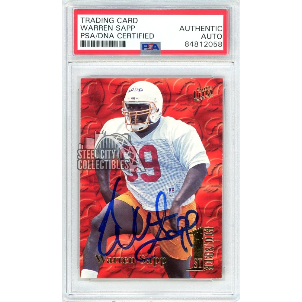 Warren Sapp 1995 Fleer Ultra Autograph Rookie Card #16 PSA/DNA | Steel ...