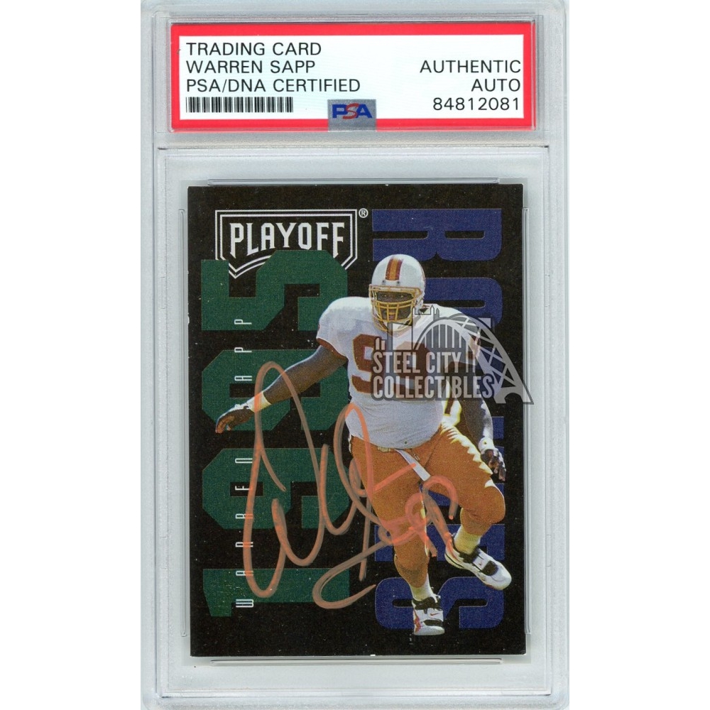Warren Sapp 1995 Playoff Autograph Rookie Card #148 PSA/DNA (Orange ...