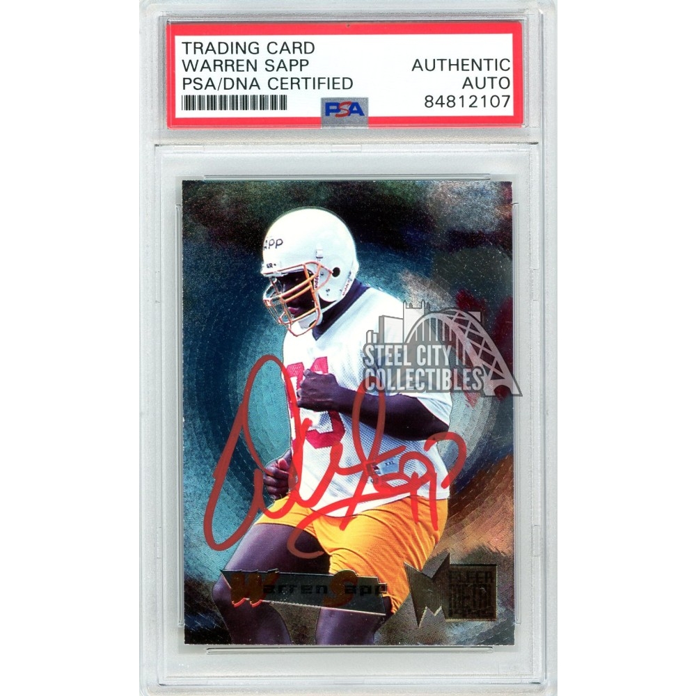 Warren Sapp 1995 Fleer Metal Autograph Rookie Card #191 PSA/DNA (Red ...