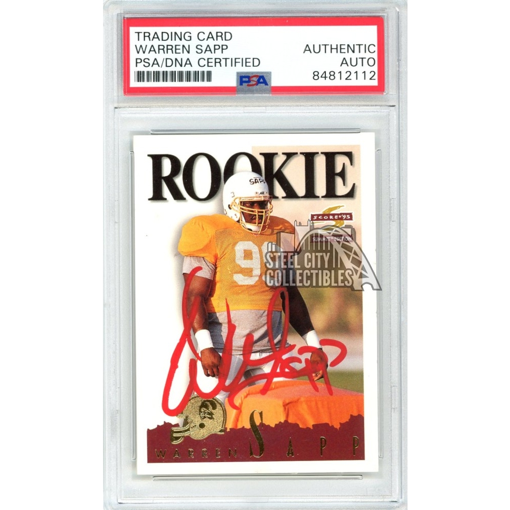 Warren Sapp 1995 Pinnacle Score Autograph Rookie Card #169 PSA/DNA (Red ...
