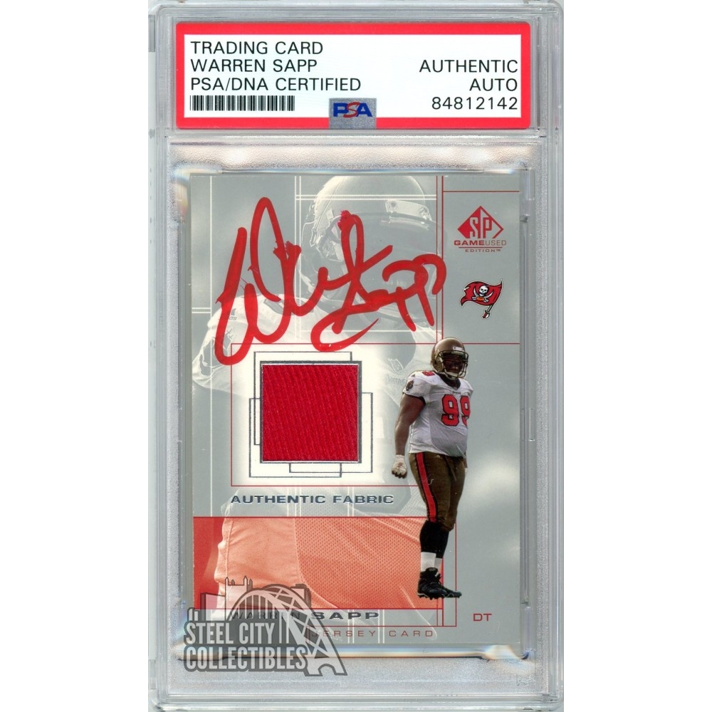 Warren Sapp 2001 Upper Deck SP Autograph Jersey Card PSA/DNA (Red ...