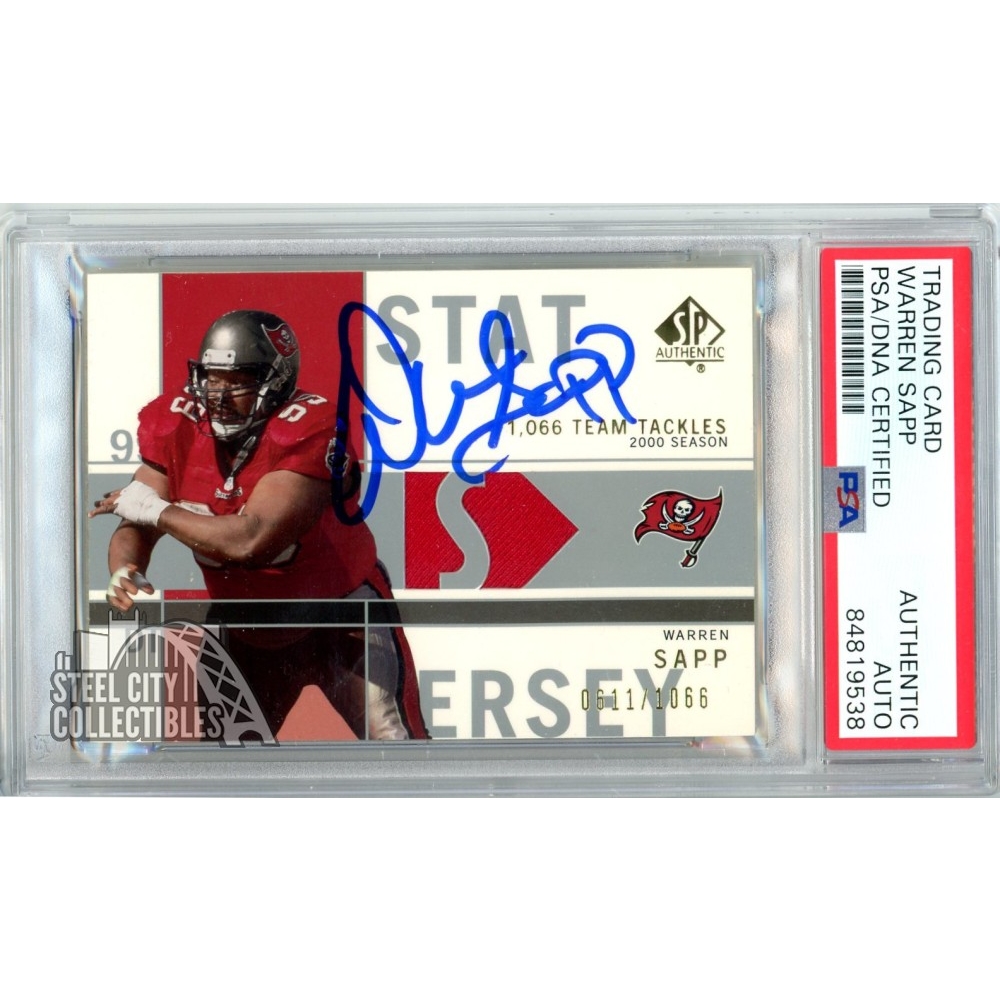Warren Sapp 2001 Upper Deck SP Authentic Autograph Jersey Card /1066 # ...