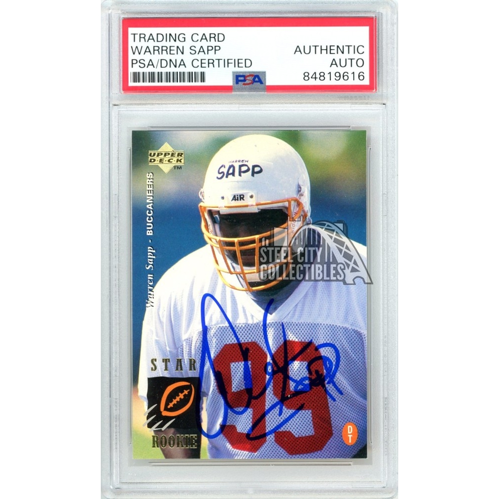 Warren Sapp 1995 Upper Deck Autograph Rookie Card #12 PSA/DNA | Steel ...