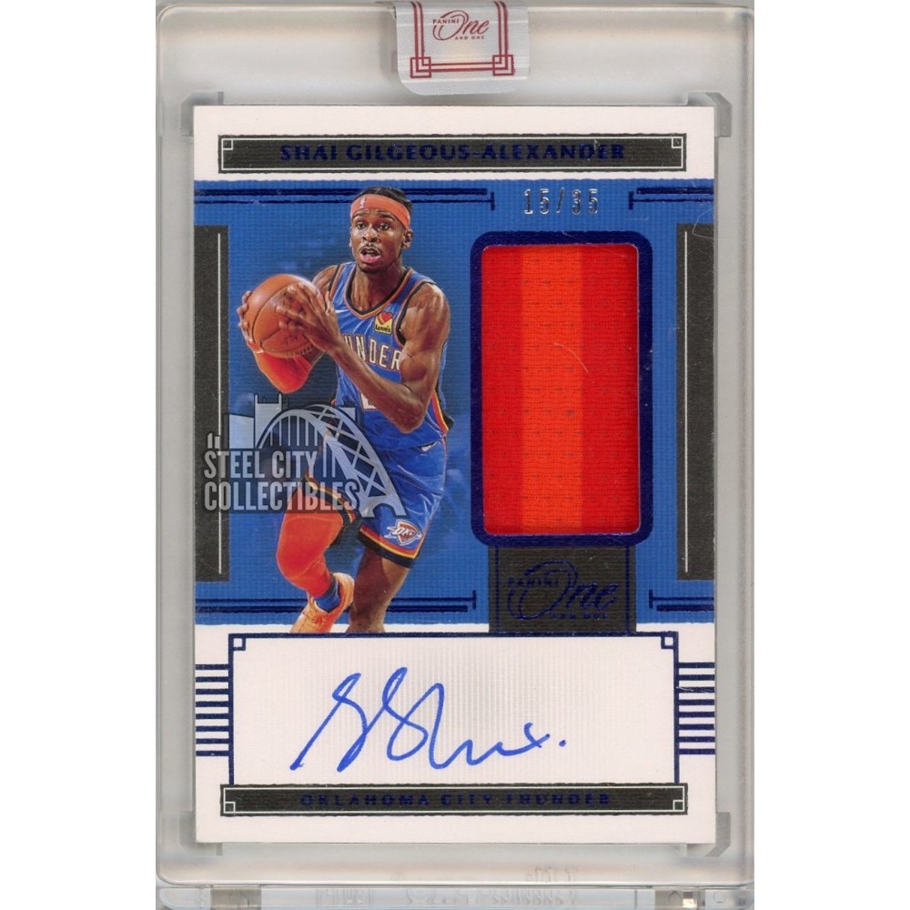 Shai Gilgeous-Alexander 2020-21 Panini One Blue Autograph Patch Card 15 ...