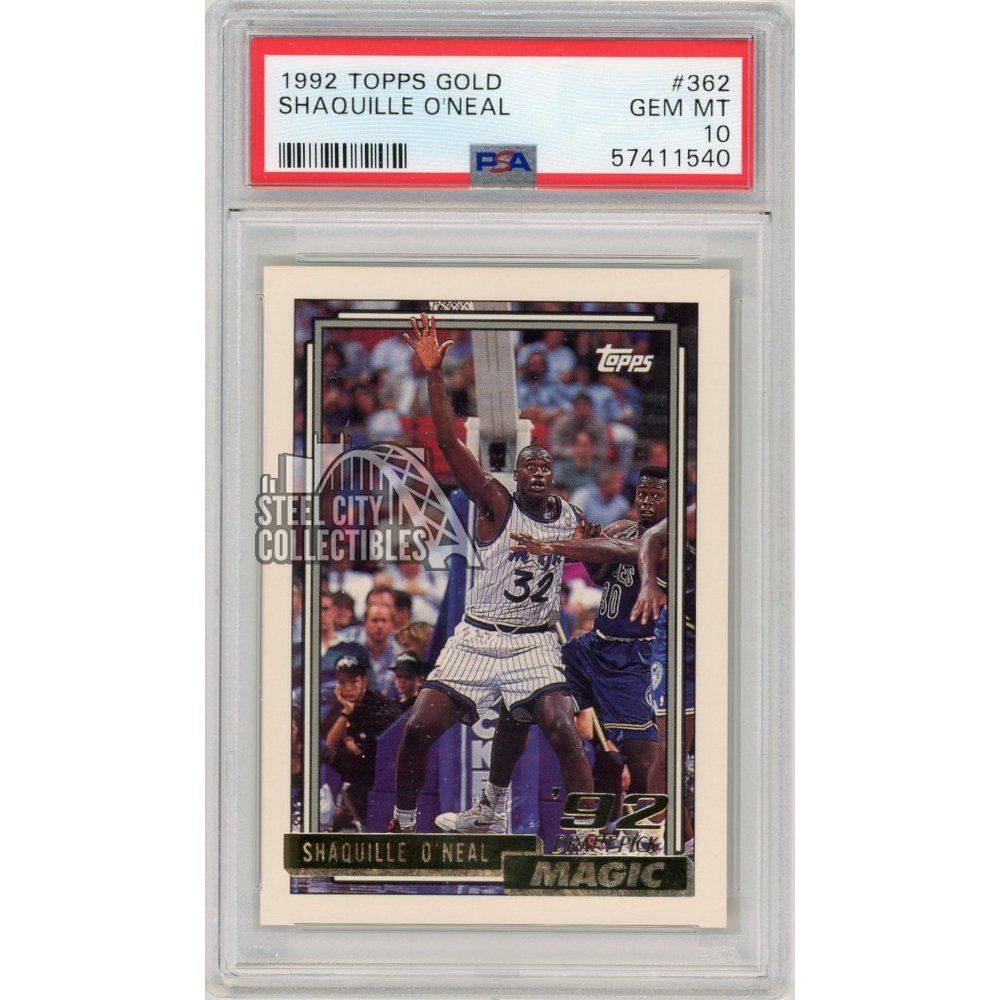 Shaquille O'Neal 1992-93 Topps Gold Basketball Rookie Card PSA 10 Gem ...