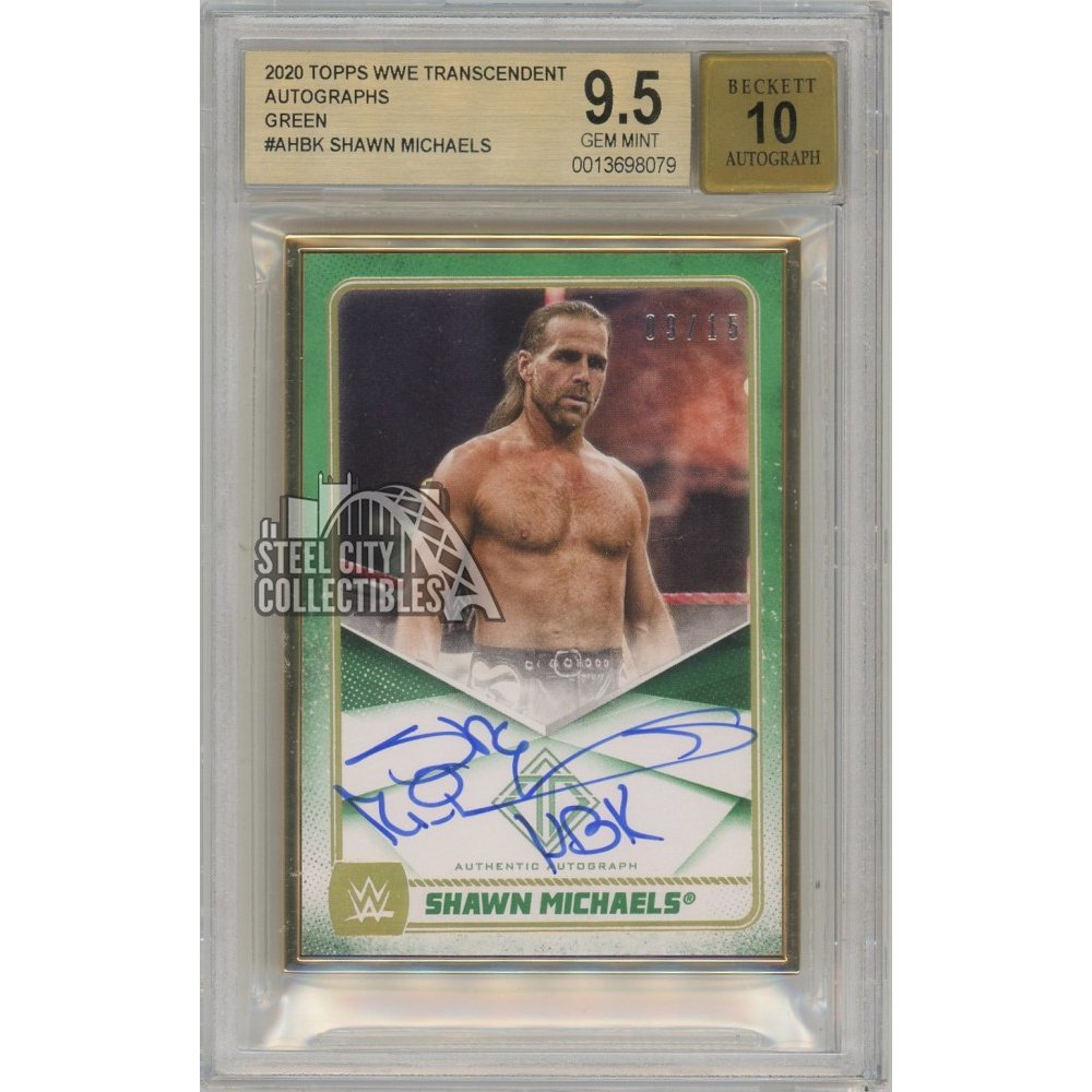 Shawn Michaels 2020 Topps Transcendent WWE Green Autograph Card 9/15 ...