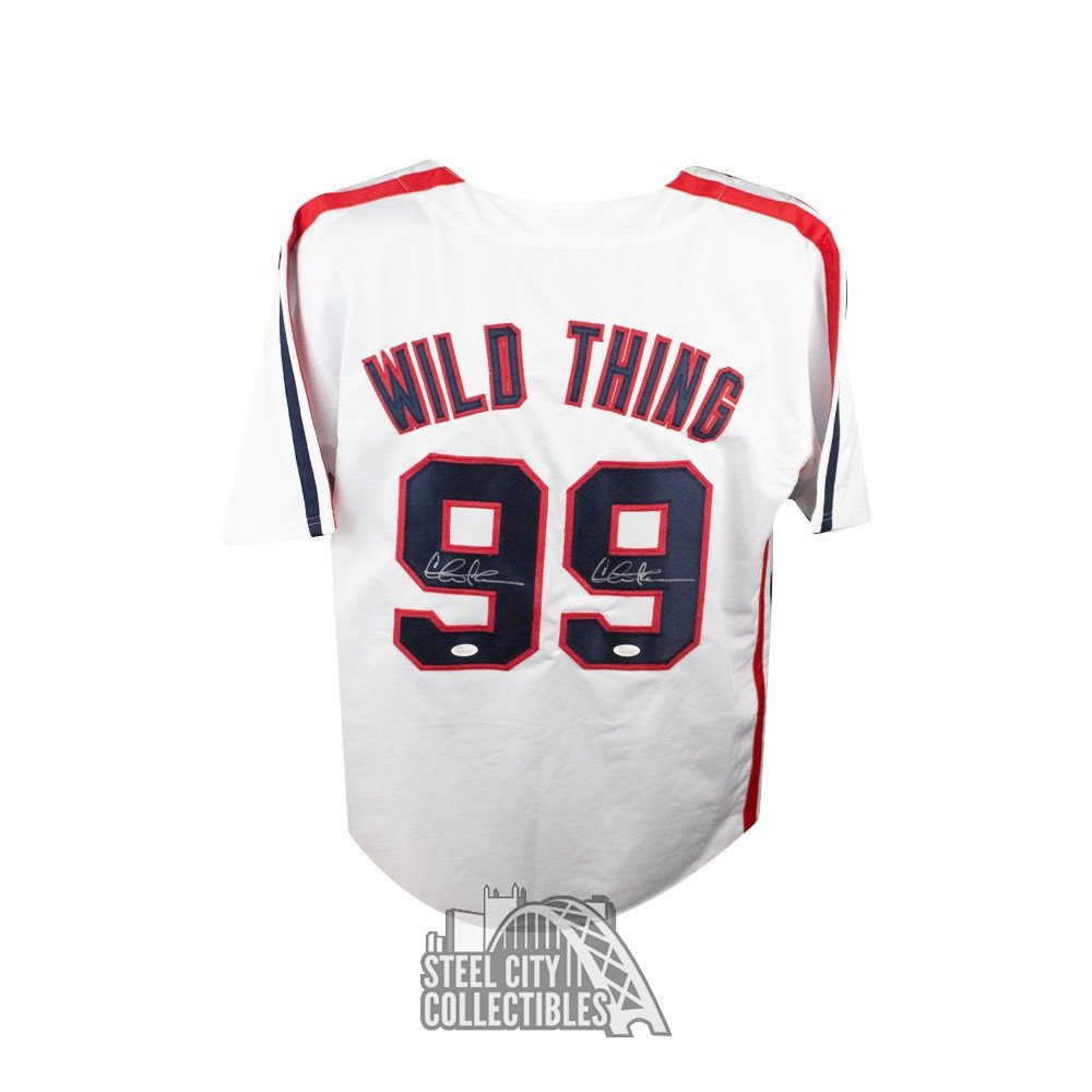 Charlie Sheen Autographed Wild Thing Baseball Jersey - JSA COA (Both ...