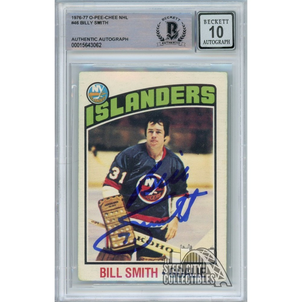 Billy Smith 1976-77 O Pee Chee Autograph Card #46 BAS 10 | Steel City ...