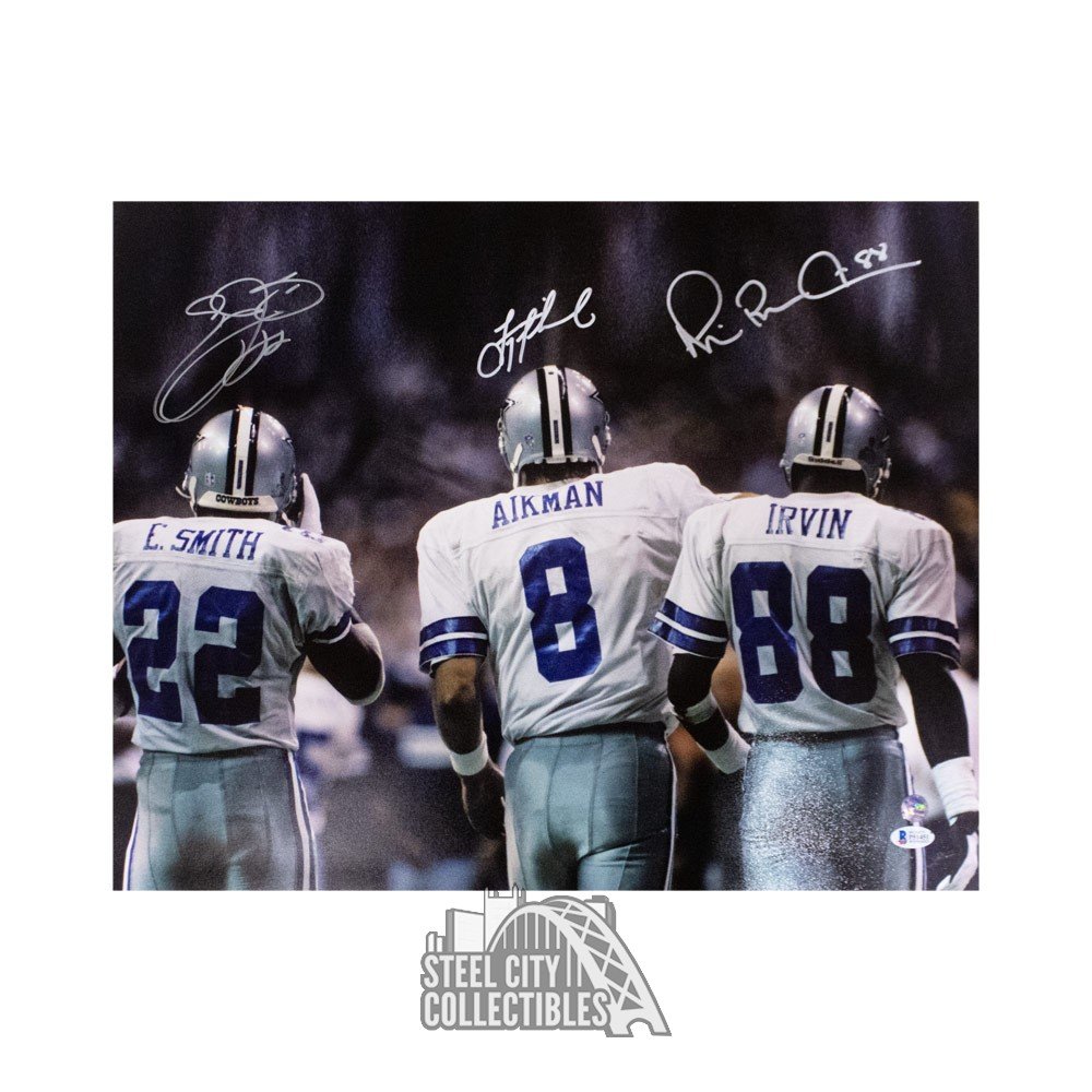 Emmitt Smith Troy Aikman Michael Irvin Autographed Cowboys 16x20 Photo - BAS LOA | Steel City ...