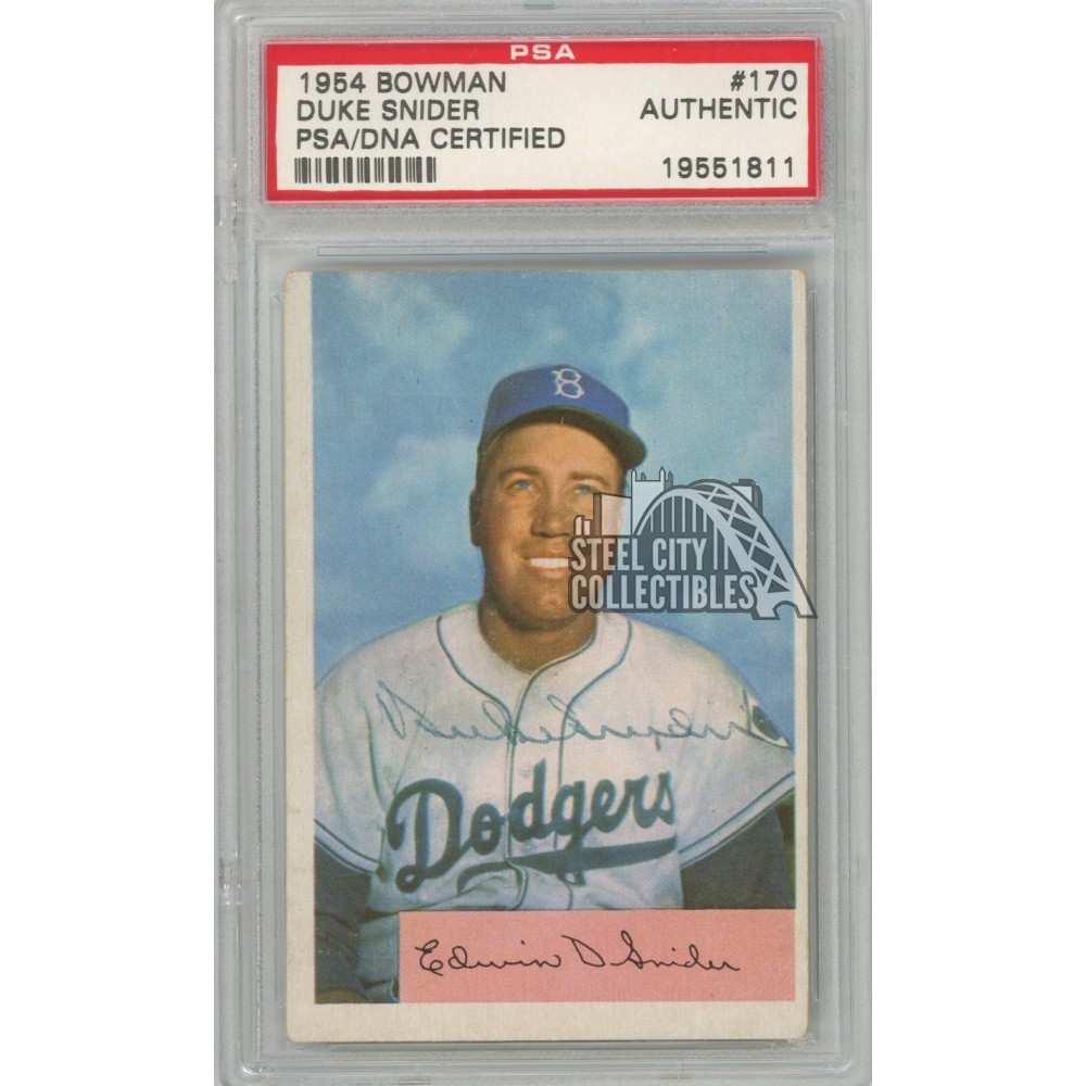 Duke Snider 1954 Bowman Autograph Card #170 PSA/DNA | Steel City ...