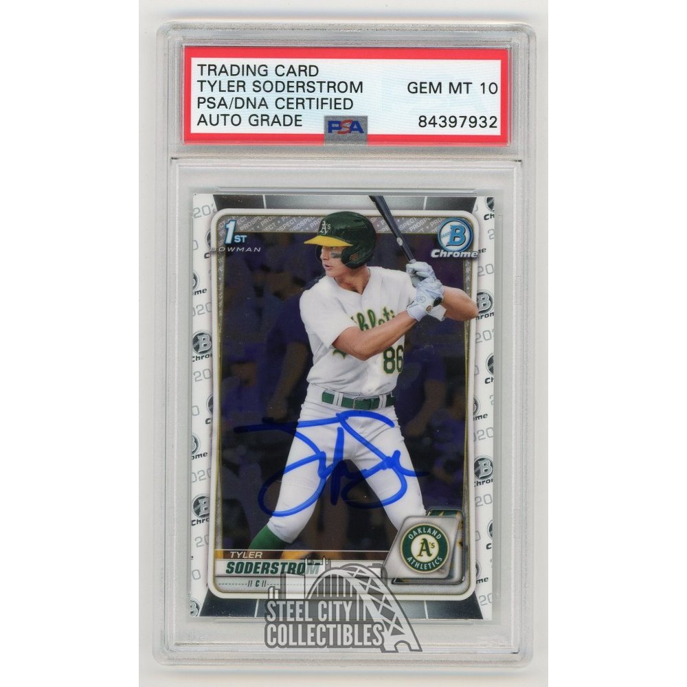 Tyler Soderstrom 2020 Bowman Chrome Autographed Card #BD-119 - PSA/DNA ...