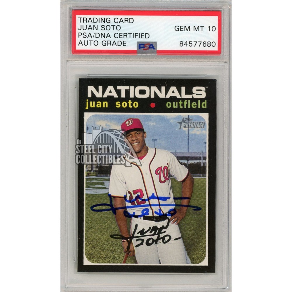 Juan Soto 2020 Topps Heritage Baseball Autograph Card #403 PSA/DNA 10 ...